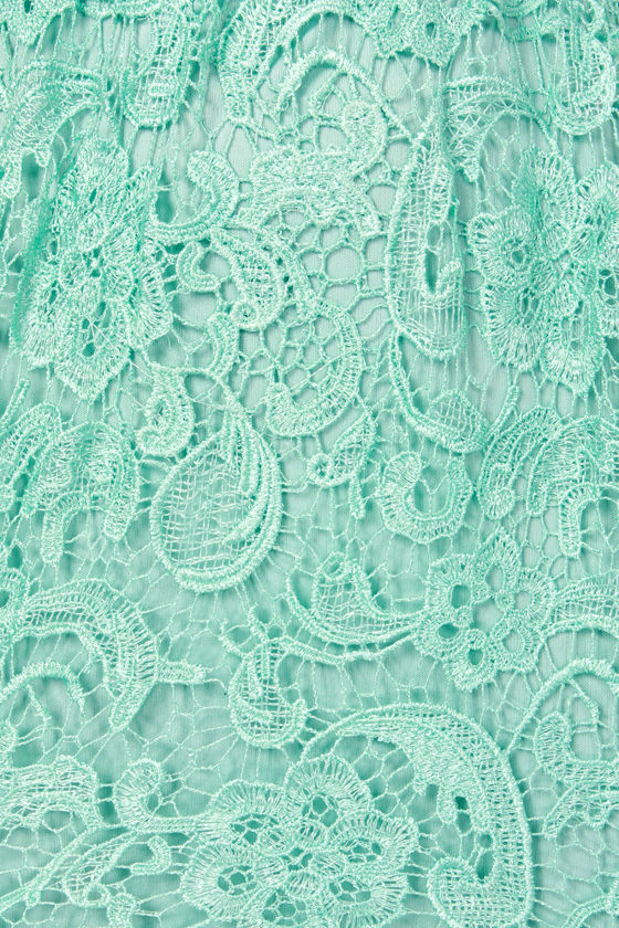 Lovely Mint Dress - Lace Dress - Tea Dress - $118.00