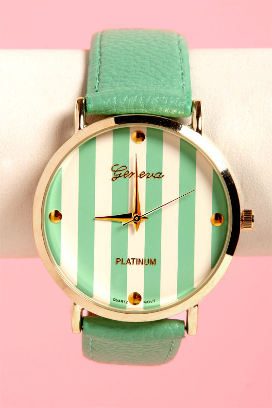 Cute Striped Watch - Mint Green Watch - $20.00 - Lulus