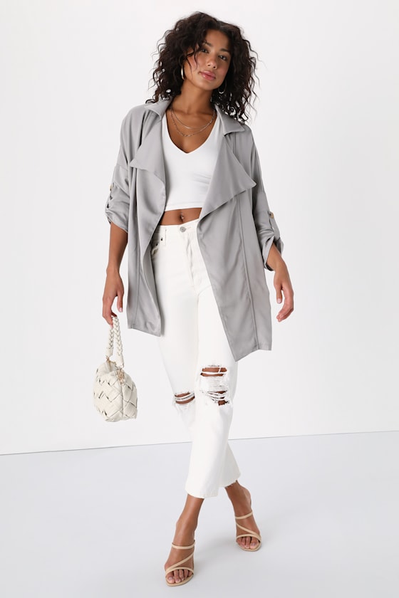 Cute Jacket - Light Grey Jacket - Oversized Jacket - Lulus