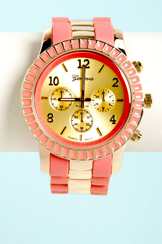 Cute Coral Watch - Gold Watch - $23.00 - Lulus