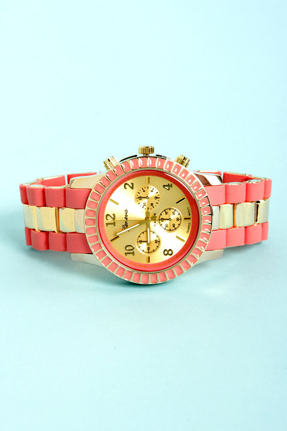 Cute Coral Watch - Gold Watch - $23.00 - Lulus