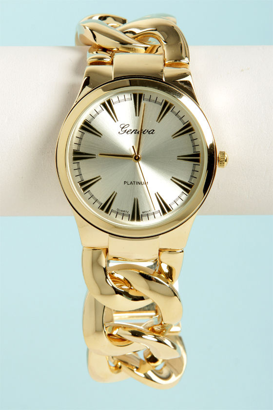 Chic Yellow Gold Watch - Chain Watch - $22.00 - Lulus