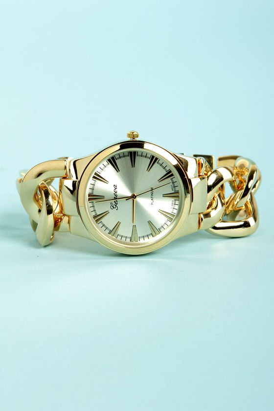 Chic Yellow Gold Watch - Chain Watch - $22.00 - Lulus