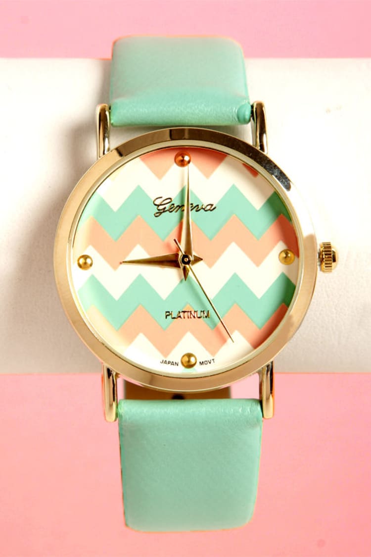 Mint Green Chevron