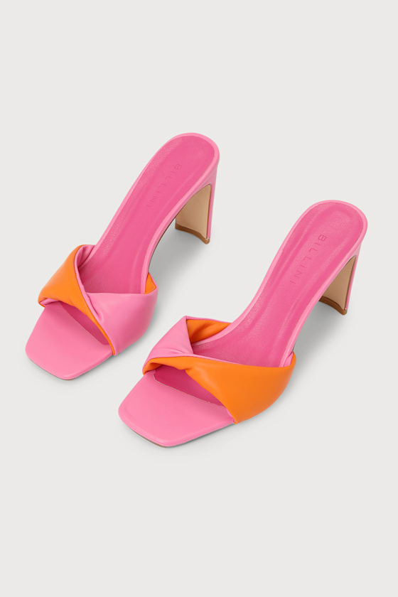 Billini Pine Color Block Heel - Color Block Heels - Slide Sandals - Lulus