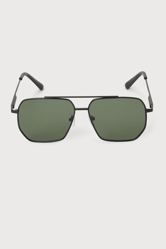 Black Wireframe Sunglasses - Aviator Sunglasses - Black Sunnies - Lulus