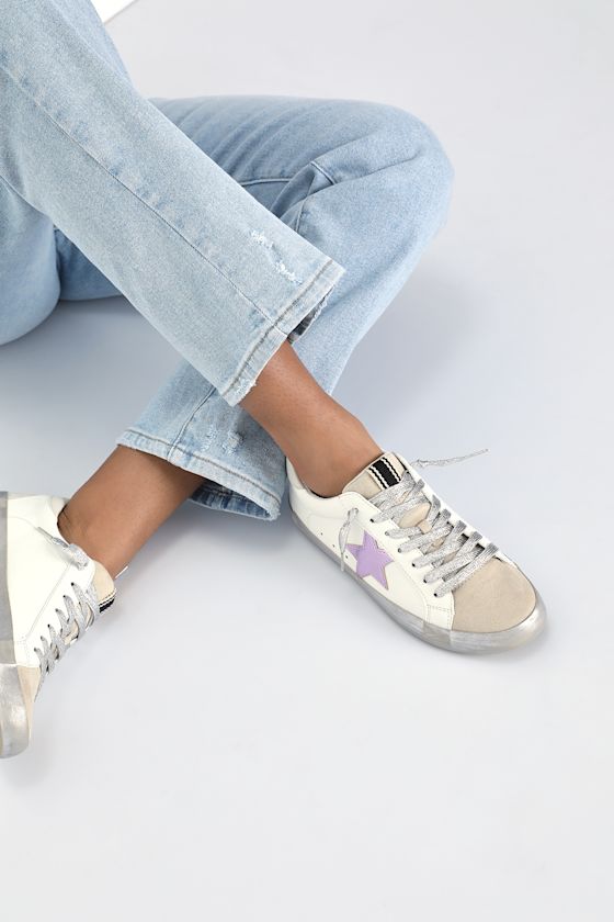 Shu Shop Paula Sneakers - Metallic Sneakers - Distressed Sneakers - Lulus