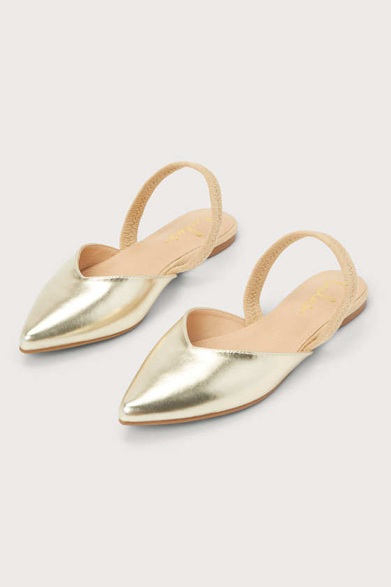 Cute Gold Flats - Slingback Flats - Pointed-Toe Flats - Lulus