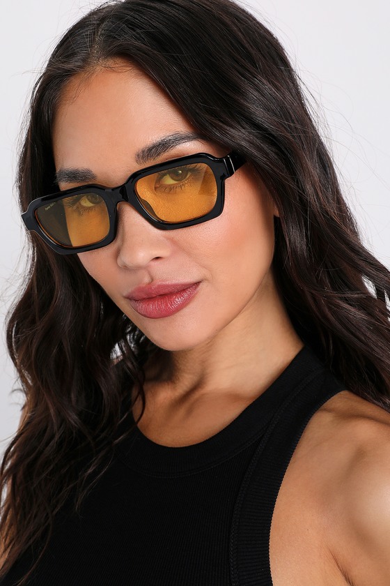 Black Sunglasses Retro Sunglasses Black Square Sunglasses Lulus