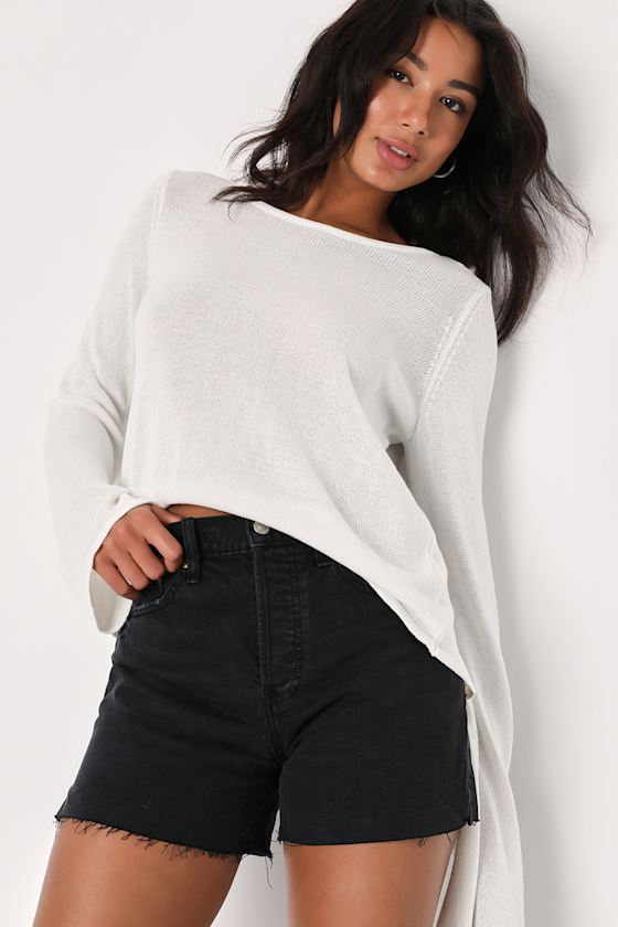 Daze Denim Bottom Line - Black High-Rise Shorts - Cutoff Shorts - Lulus