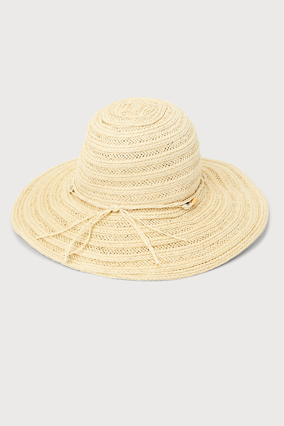 Seashell Sun Hat - Natural Woven Sun Hat - Wide Brim Sun Hat - Lulus