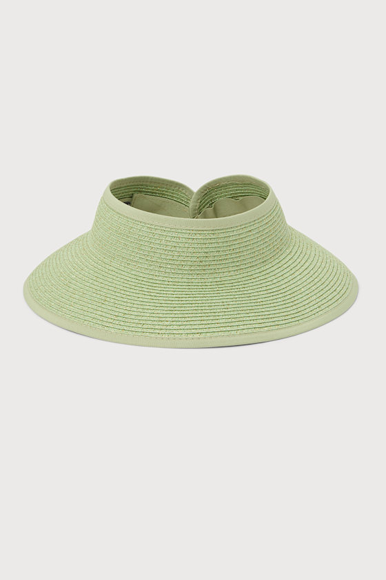 San Diego Hat Co. The Shimmer - Lime Green Visor - Woven Visor - Lulus