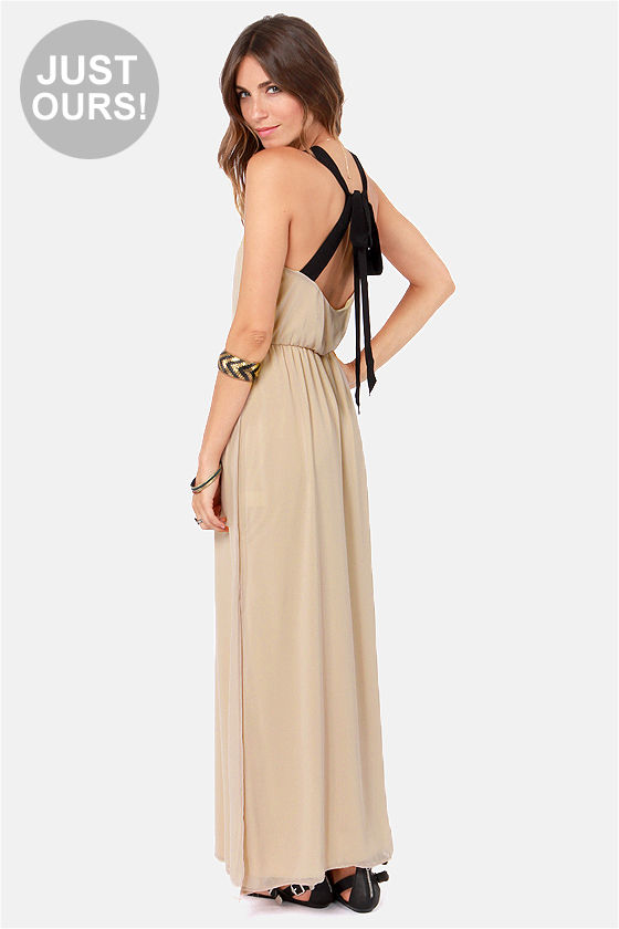 Pretty Beige Dress - Maxi Dress - Backless Dress - $48.00 - Lulus