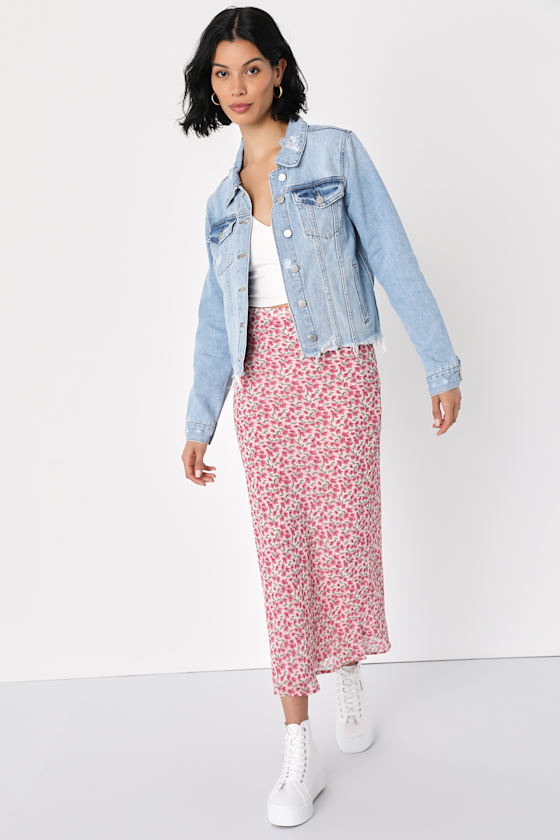 Light Wash Denim Jacket - Distressed Jacket - Women's Jean Jacket - Lulus