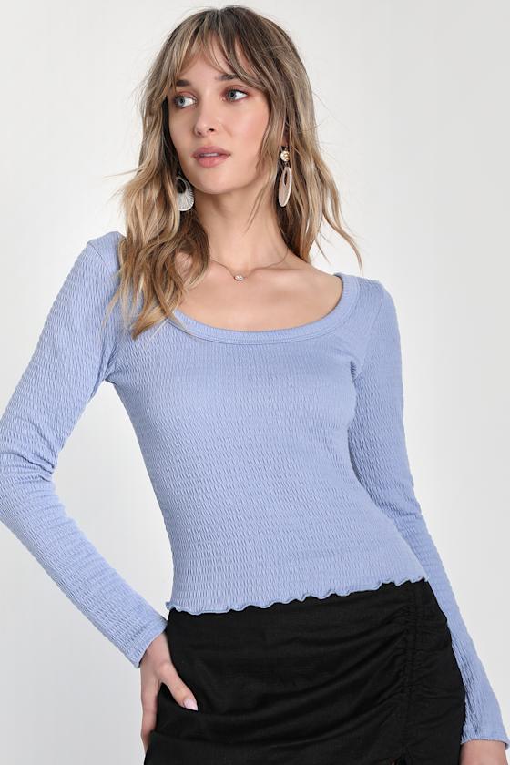 Periwinkle Blue Top - Scoop Neck Top - Women's Knit Tops - Lulus