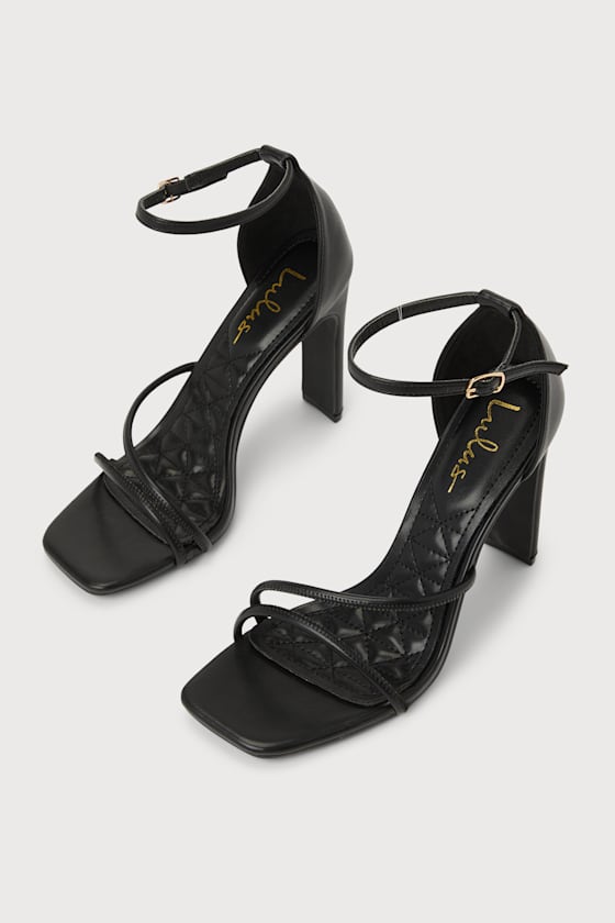 Black Heels - Strappy High Heels - Ankle Strap Heels - Lulus