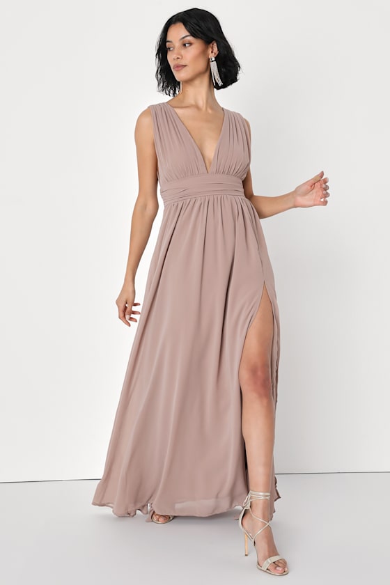 Taupe And Black Maxi Dress