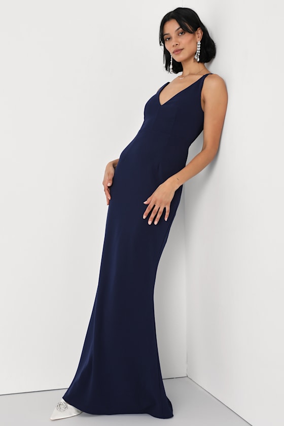 Sexy Navy Blue Maxi Dress Sleeveless Maxi Dress Lulus