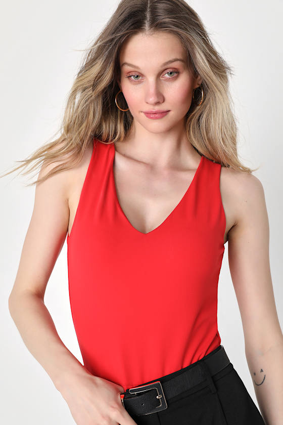 Red Cutout Bodysuit - Sleeveless Bodysuit - Sexy Red Bodysuit - Lulus