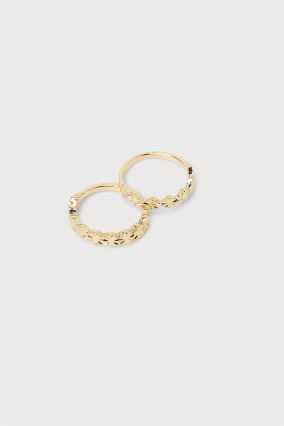 Gold Stacking Ring Set - Simple Ring Set - 2-Pc Ring Set - Lulus