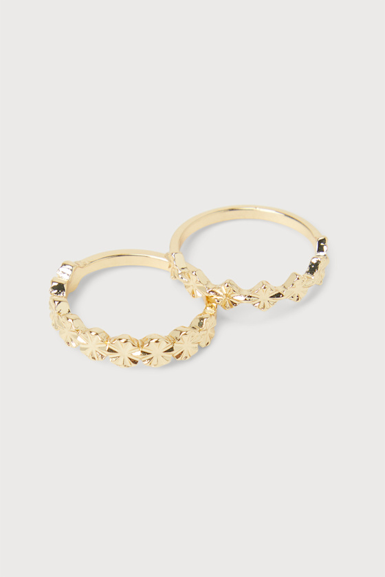 Gold Stacking Ring Set - Simple Ring Set - 2-Pc Ring Set - Lulus