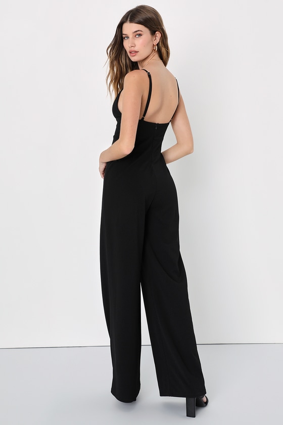 Sexy Black Jumpsuit V Neck Jumpsuit Sleeveless Jumpsuit Lulus