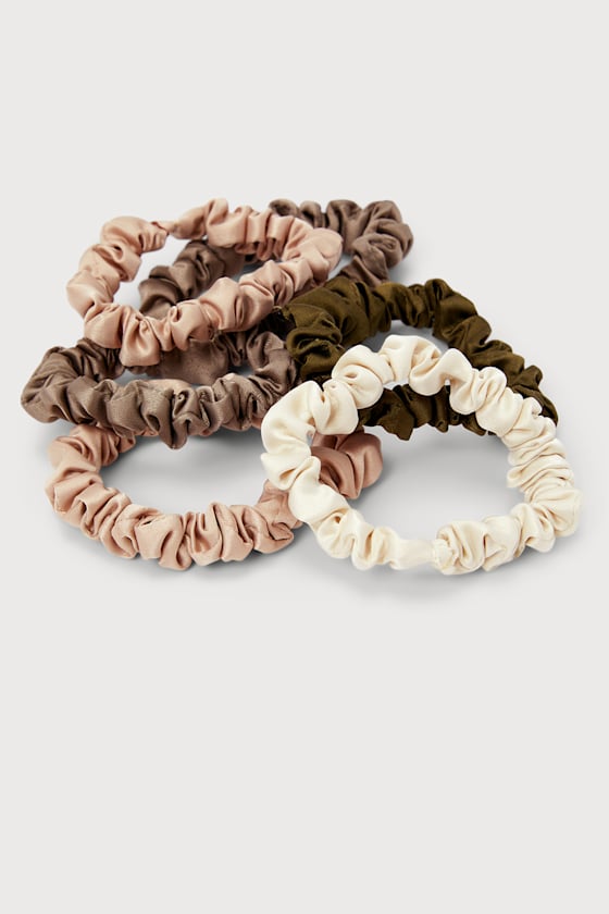 KITSCH Satin Scrunchies - Brown Scrunchies - Satin Hair Ties - Lulus