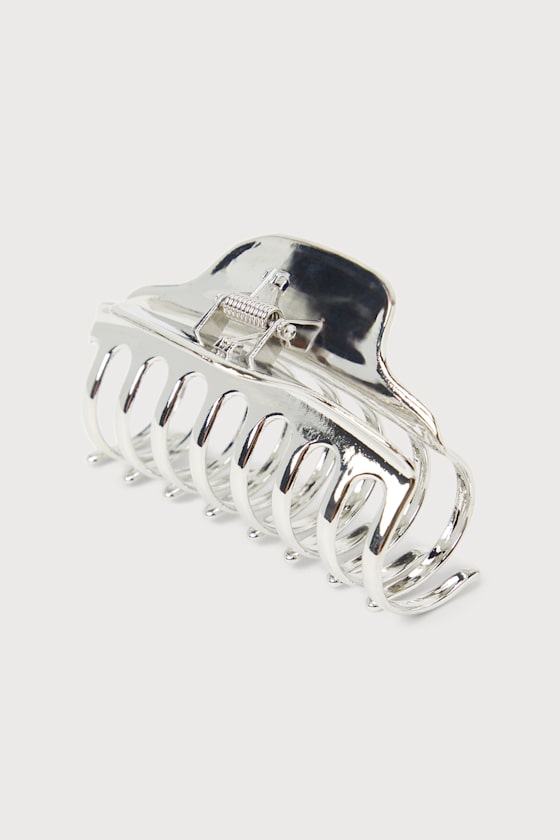 Silver Hair Clip - Silver Jaw Clip - Silver Metal Claw Clip - Lulus