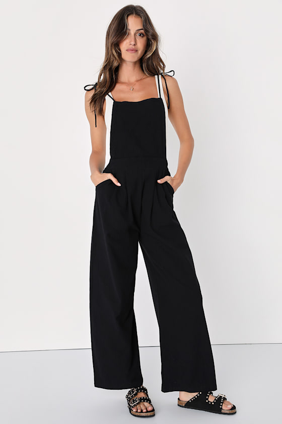 Black Overalls - Culotte Jumpsuit - Overall Jumpsuit - Lulus