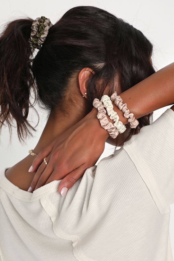 KITSCH Satin Scrunchies - Brown Scrunchies - Satin Hair Ties - Lulus