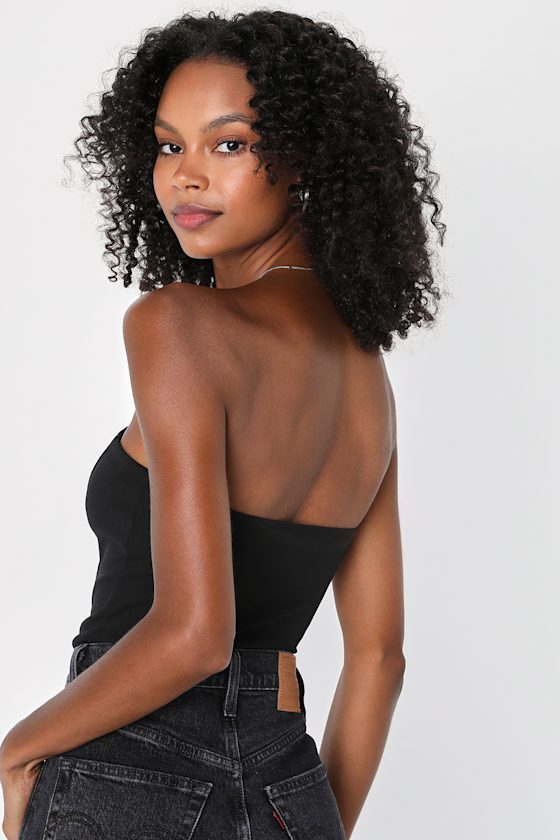 Black V-Neck Tube Top - Sexy Tube Top - Tube Top - Sexy Top - Lulus
