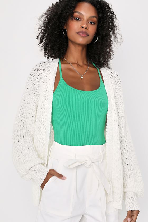 Ivory Cardigan - Open-Front Cardigan - Cardigan Sweater - Lulus