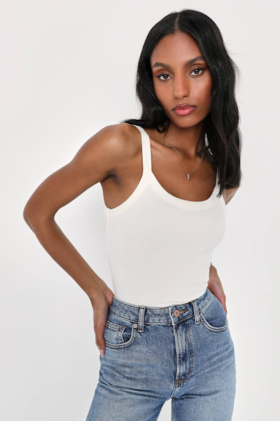 Ivory Ribbed Cami Top - Tank Top - Cami Top - Ribbed Tank Top - Lulus