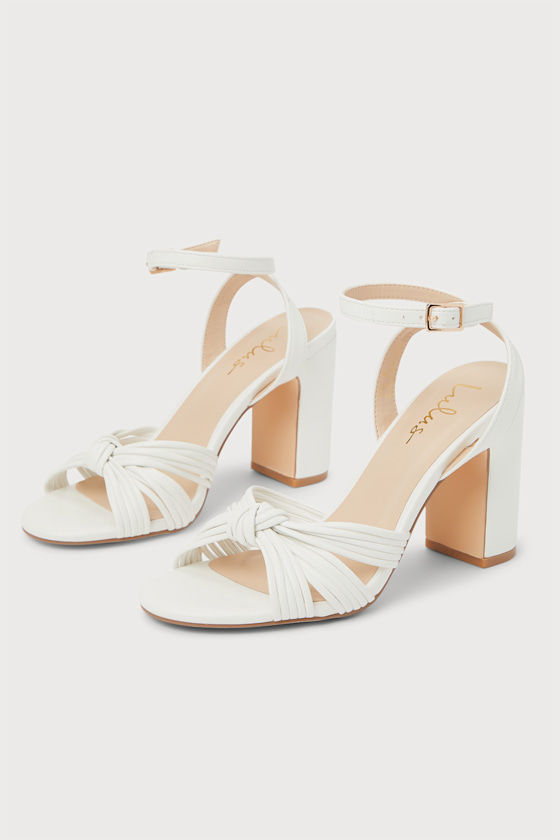 White Strappy High Heels - Knotted High Heels - White High Heels - Lulus