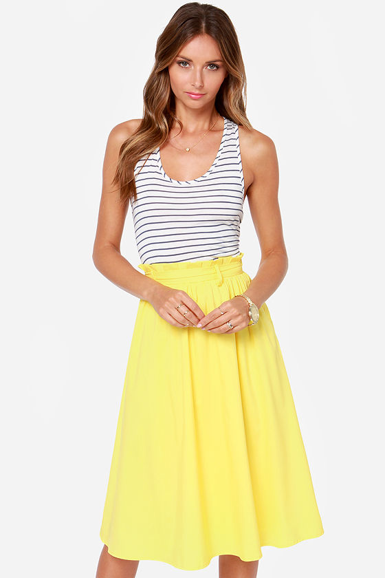 Pretty Yellow Skirt - Midi Skirt - $49.00 - Lulus