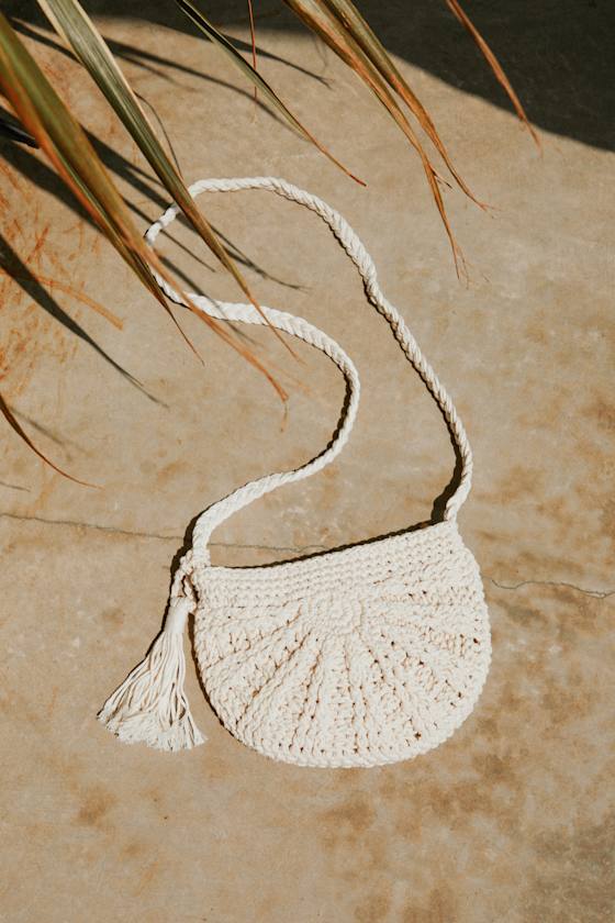 Cream Crossbody Bag - Trendy Macrame Bag - Woven Boho Bag - Lulus