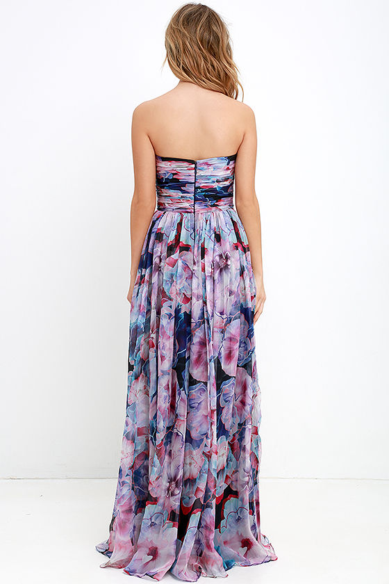 Pretty Purple Dress - Floral Print Dress - Maxi Dress - $268.00