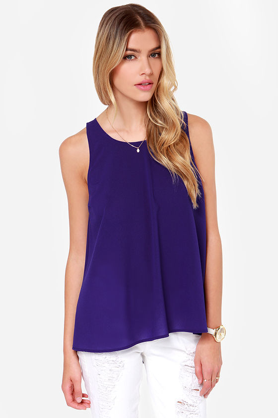 Jack by BB Dakota Barrow - Royal Blue Top - Tank Top - - Lulus