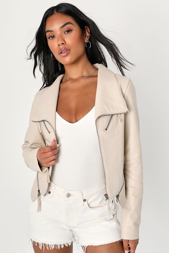 Vegan Leather Jacket - Taupe Jacket - Moto Jacket - Outerwear - Lulus