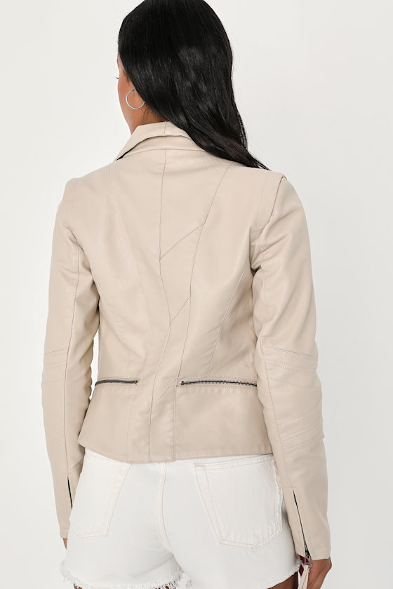 Vegan Leather Jacket - Taupe Jacket - Moto Jacket - Outerwear - Lulus