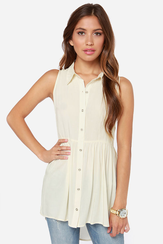 Cute Cream Top - Tunic Top - Sleeveless Top - $34.00 - Lulus