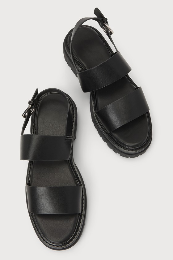 Chunky Black Sandals - Platform Sandals - Lug Sole Sandals Chunky Black Sandals - Platform Sandals - Lug Sole Sandals