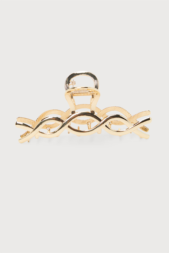 Gold Hair Accessories - Gold Claw Clip - Twisted Claw Clip - Lulus