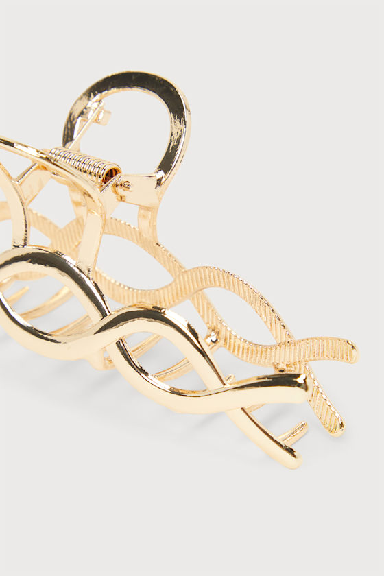 Gold Hair Accessories - Gold Claw Clip - Twisted Claw Clip - Lulus