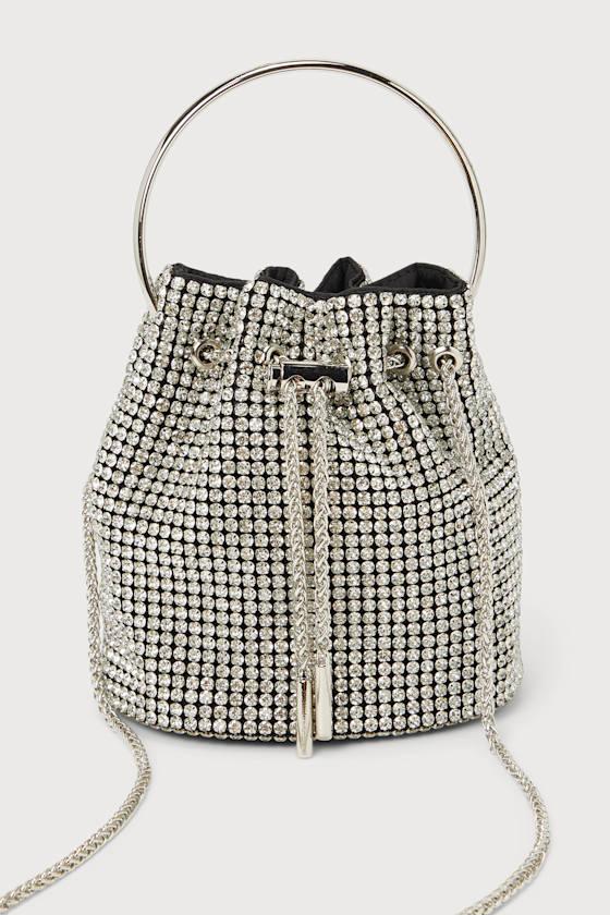 Cute Black Bag - Rhinestone-Embellished Bag - Bucket Bag - Lulus