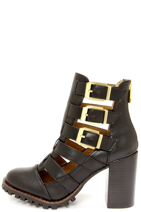Cute Black Boots - Caged Boots - Ankle Boots - $103.00 - Lulus