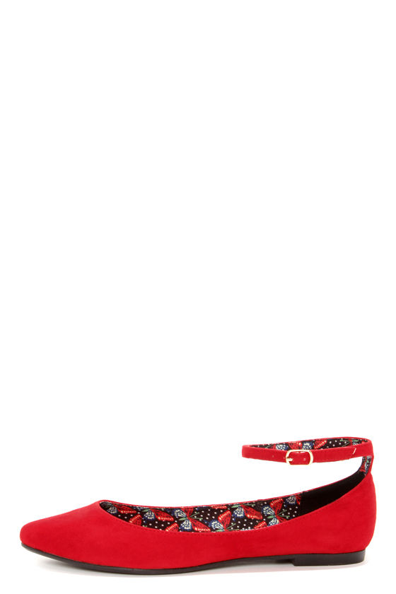 Bamboo Object 09 Red Velvet Pointed Flats - $23.00 - Lulus