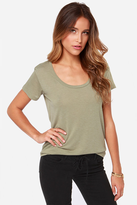 Billabong Essential Boyfriend Tee - Olive Green Tee - $22.00 - Lulus