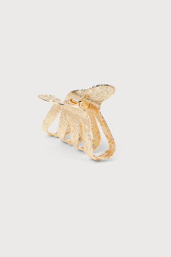 Gold Hair Clip - Gold Claw Clip - Paisley Claw Clip - Hair Clip - Lulus