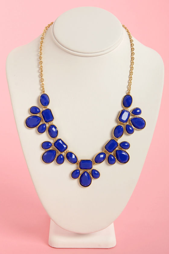 Gorgeous Blue Necklace - Statement Necklace - $16.00 - Lulus